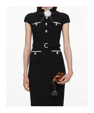 SELF-PORTRAIT Embellished Fitted Dress