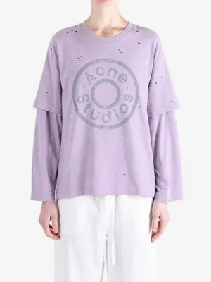 Acne Studios Logo Printed T-shirt - Pink