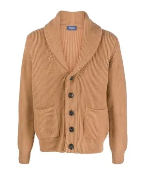 DRUMOHR Shawl Collar Buttoned Cardigan - Vicuna