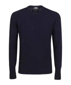 DRUMOHR Round-neck Cable-knit Sweater - Blue