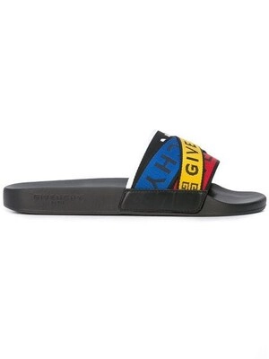 Givenchy Logo Multicolored Ankle Strap Sandals