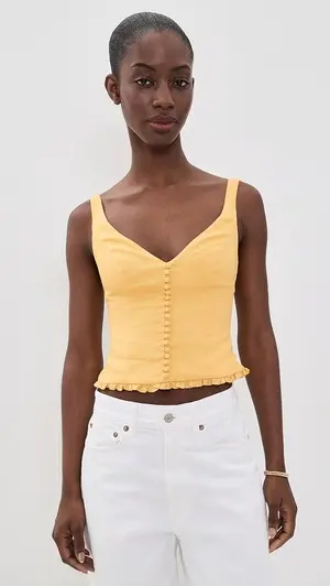 REFORMATION Flicka Linen Top