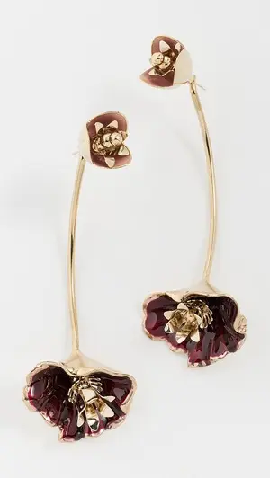 Rabanne Floral Drop Earrings - Gold