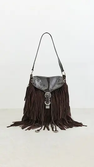 Shopbop Saint Laurent Suede Saint Shoulder Bag - Brown