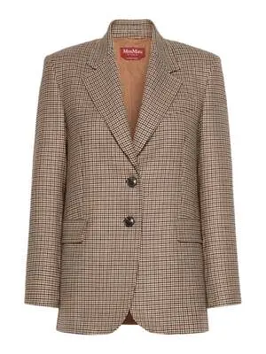 Max Mara Single-breasted Yarn-dyed Wool Blazer