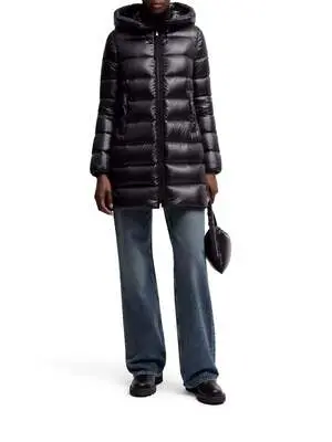 Moncler Suyenne Midi Hooded Down Coat - Black