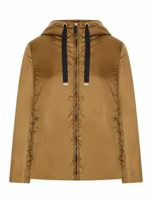 Max Mara Padded Jacket With Hood In Waterproof Canvas - Brown