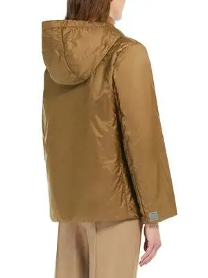 Max Mara Padded Jacket With Hood In Waterproof Canvas - Brown