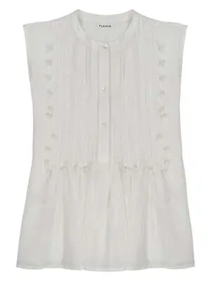 P.a.r.o.s.h Embellished Silk Blouse - White
