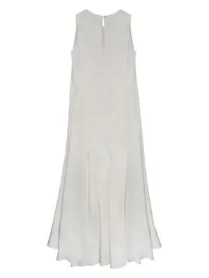 P.a.r.o.s.h Viscose And Linen Dress - Cream