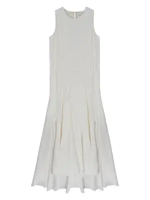 P.a.r.o.s.h Viscose And Linen Dress - White