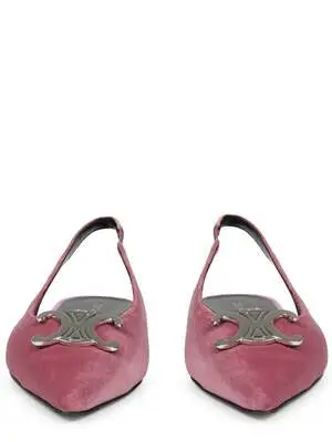 Celine Alma Triomphe Velvet Flat Slingback