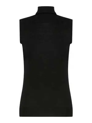Sportmax Sleeveless Top In Pure Wool - Black