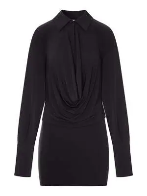 Andamane Lilia Mini Dress With Deep Neckline - Black
