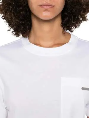 Brunello Cucinelli Crew Neck T-shirt With Embellished Pocket