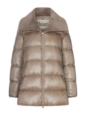Herno Long Puffer Coat With Faux Fur Collar - Multicolor