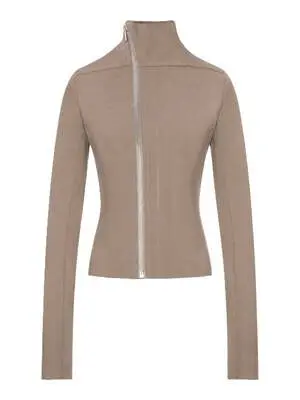 Rick Owens Fitted Jacket With Asymmetrical Zip - Gray