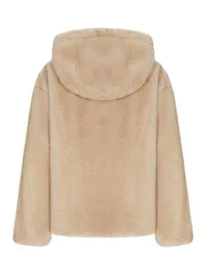 Herno Faux Fur Hooded Jacket With Drawstring