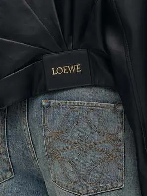 Loewe Lamb Nappa Jacket With Asymmetric Draping - Black