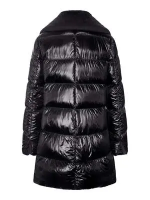 Herno Long Puffer Coat With Faux Fur Collar