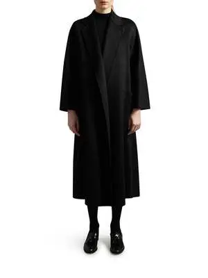 Max Mara Ludmilla Wool Coat With Waist Belt - Black