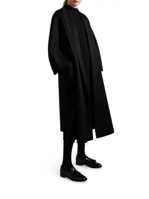 Max Mara Ludmilla Wool Coat With Waist Belt - Black
