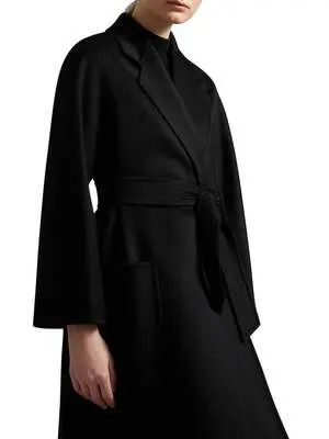 Max Mara Ludmilla Wool Coat With Waist Belt - Black
