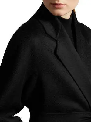Max Mara Ludmilla Wool Coat With Waist Belt - Black