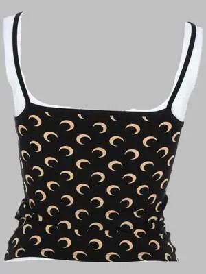 MARINE SERRE Moon Print Jersey Top - Black