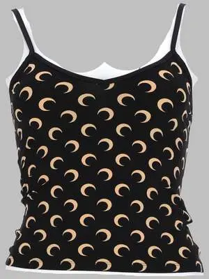 MARINE SERRE Moon Print Jersey Top - Black