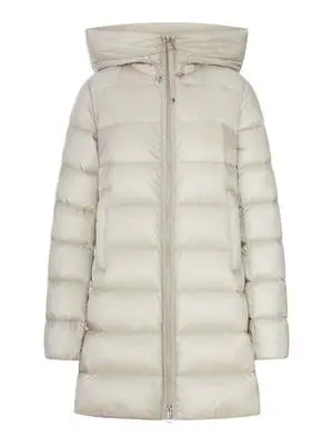 Moncler Midi Hooded Down Coat - Cream
