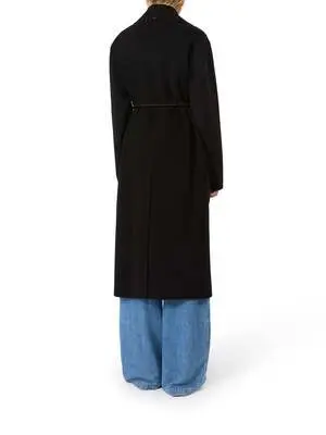 Sportmax Oversized Double Wool Coat - Black