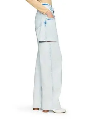 MAISON MARGIELA Wide Leg Jeans With Distressed Details - Multicolor