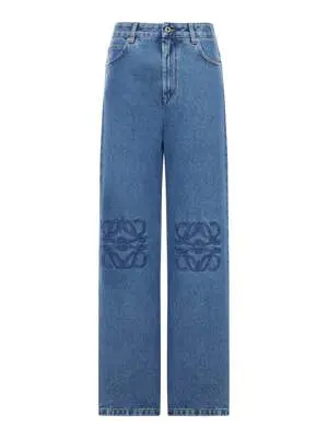 Loewe Anagram Baggy Jeans - Blue