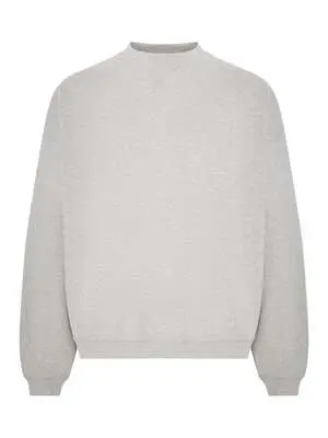 GOLDEN GOOSE Grey Mélange Cotton Sweatshirt With Contrasting Logo - Gray