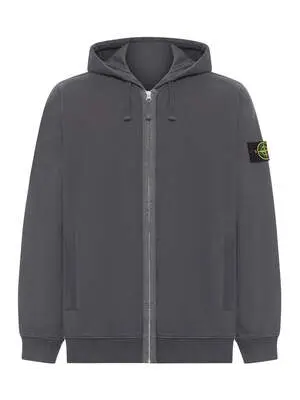Stone Island Cotton Zip-up Hooded Sweatshirt