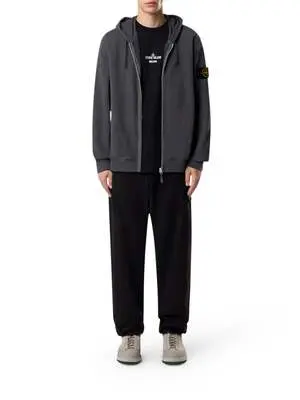 Stone Island Cotton Zip-up Hooded Sweatshirt