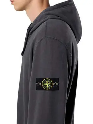 Stone Island Cotton Zip-up Hooded Sweatshirt