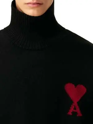AMI Paris De Coeur Wool High Neck Sweater