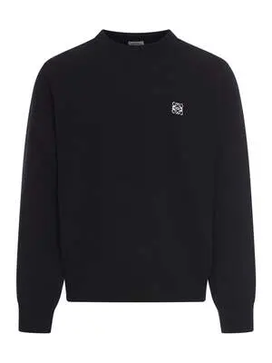 Loewe Wool Sweater With Anagram - Black