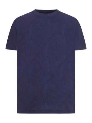 Etro Cotton T-shirt With Arnica Pattern - Blue