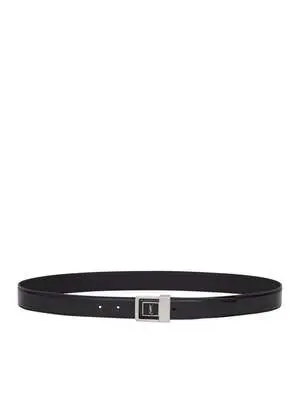 Saint Laurent La 66 Smooth Leather Belt - Black
