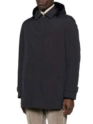 Herno Technical Hooded Coat - Black