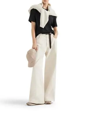 Brunello Cucinelli Cotton Crew Neck T-shirt With Embellished Pocket