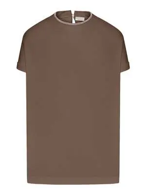 BRUNELLO CUCINELLI BRUNELLO CUCINELLI Jersey T-Shirt With Monili Embellishment