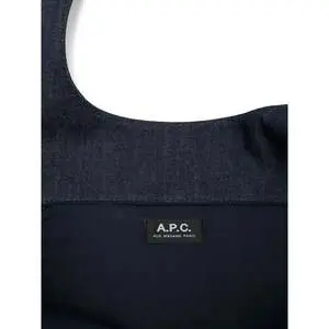 A.p.c. Cotton Tote Bag With Logo Print - Blue