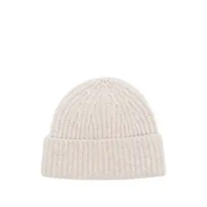 LISA YANG Beige Cashmere Wool Beanie Hat - Cream