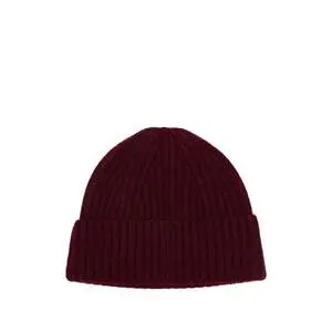 LISA YANG Cashmere Ribbed Knit Hat - Red