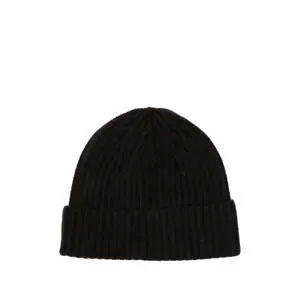 LISA YANG Dark Cashmere Ribbed Knit Beanie - Brown