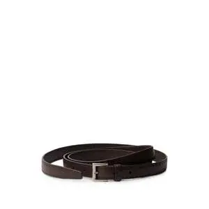 Prada Leather Belt With Antiqued Finish And Tonal Stitching - Brown